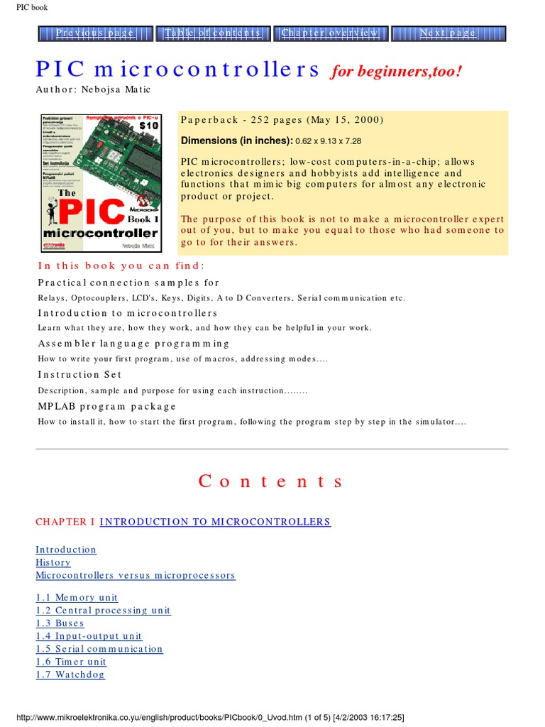 PIC Microcontrollers For Beginners PIC16F84A | PDF | Microprocessor ...