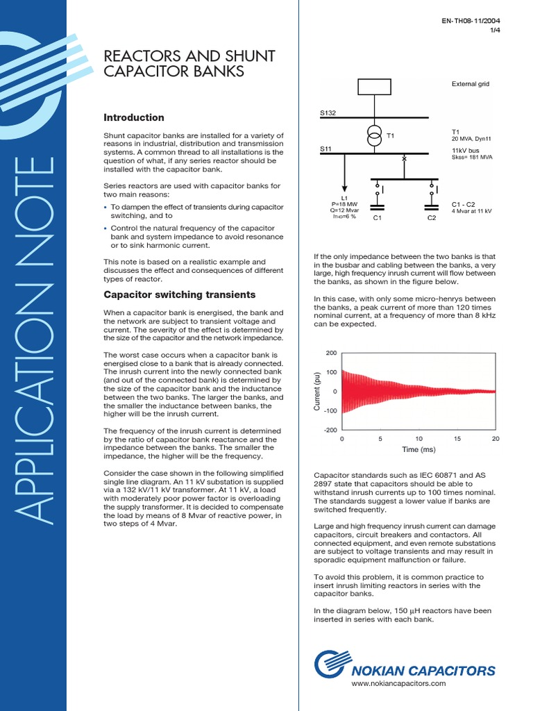 Reactors in Shunt Capacitor Banks | PDF | Capacitor | Electrical Impedance