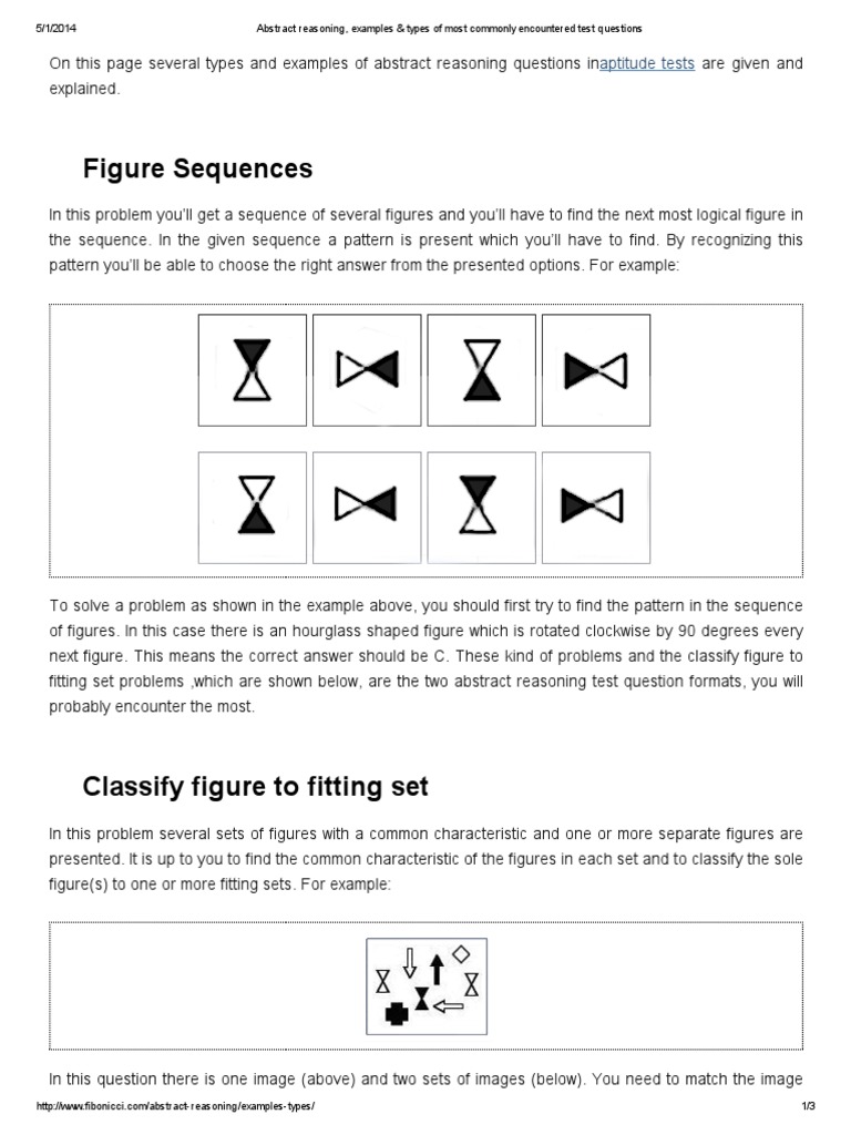 Abstract Reasoning, Examples & Types of Most Commonly Encountered Test ...