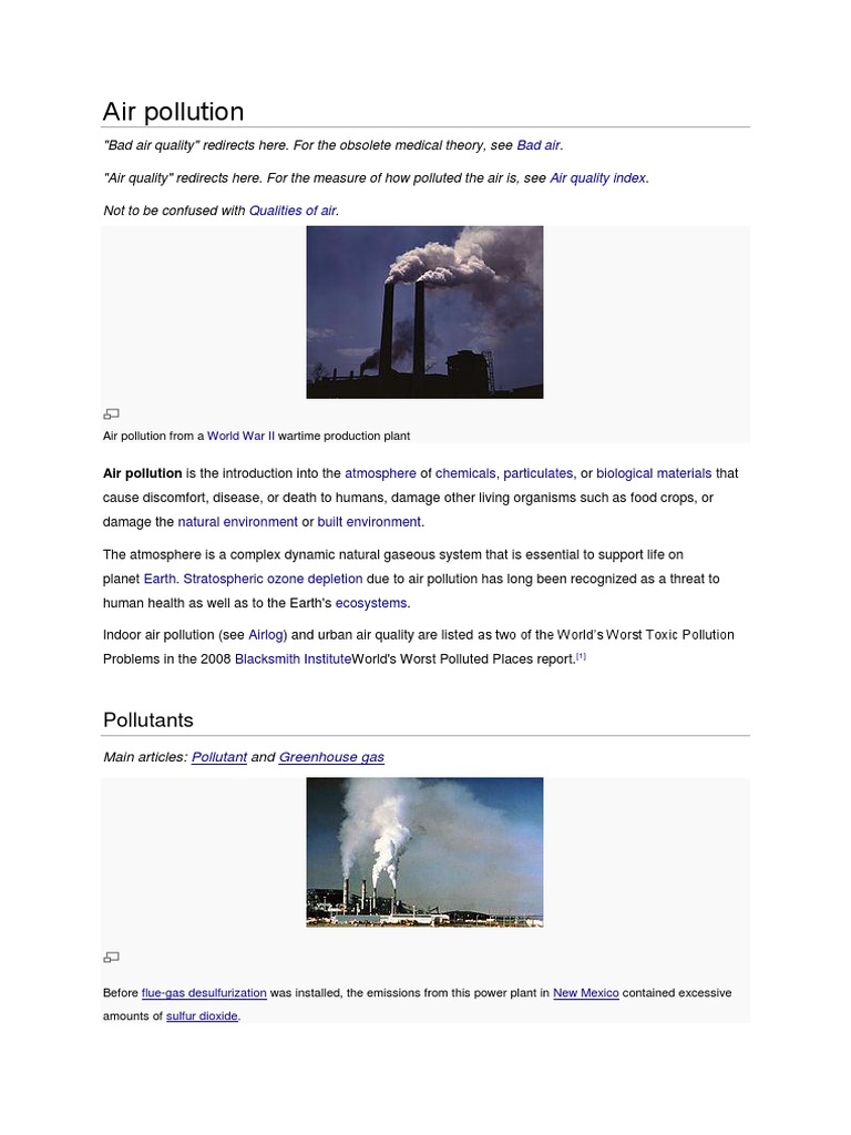 Air Pollution | PDF | Air Pollution | Particulates