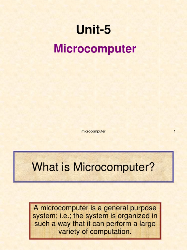Microcomputer | Download Free PDF | Input/Output | Central Processing Unit