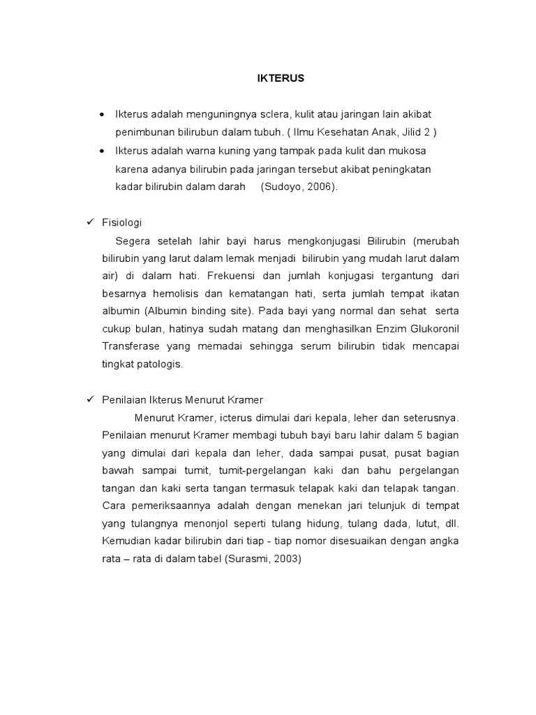 Penilaian Ikterus Menurut Kramer | PDF