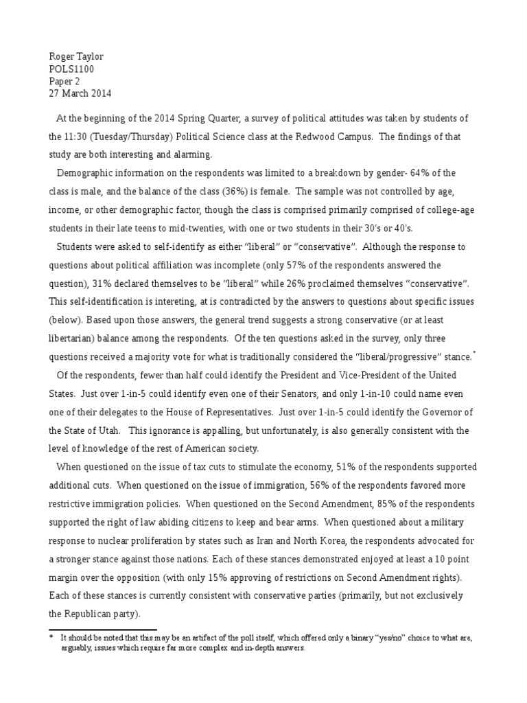 Pols 1100 Paper 2 | PDF