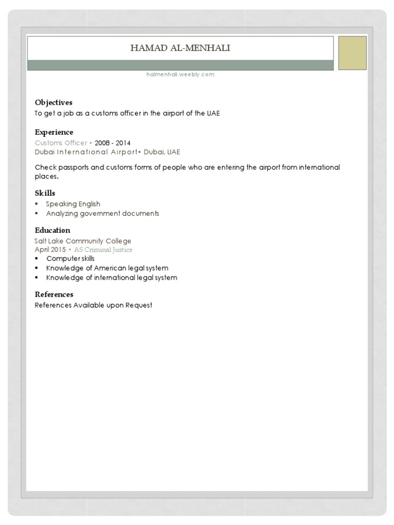 Aspiring UAE Customs Officer | PDF | Business