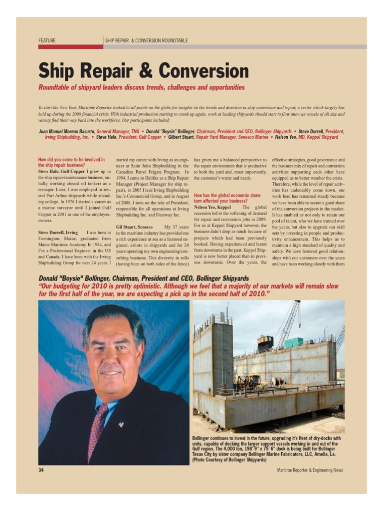 Ship Repair & Conversion: Donald "Boysie" Bollinger, Chairman ...