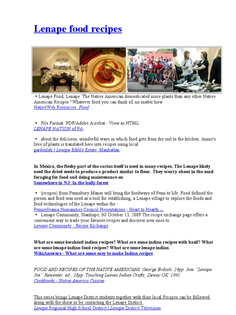 Lenape Food Recipes | PDF | Lenape | Food And Drink