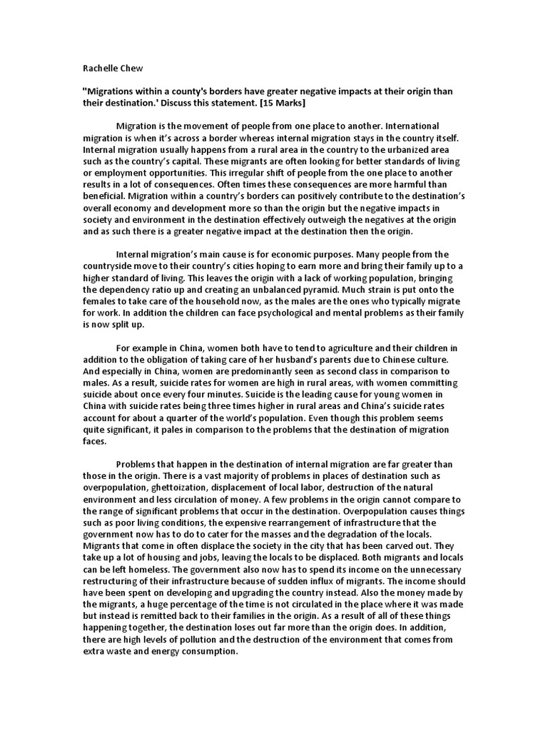 Essay on Migration | Human Migration | Urbanization