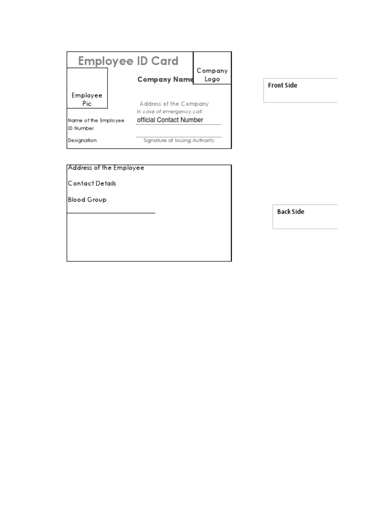 Employee ID Card Format Guide | PDF | Law