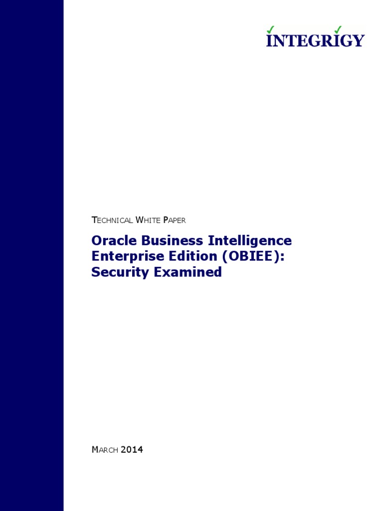 Integrigy Obiee Security Examined Pdf Oracle Database Databases