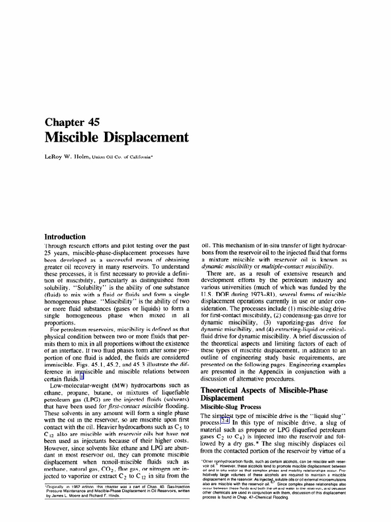 Understanding Miscible Displacement | PDF | Enhanced Oil Recovery ...