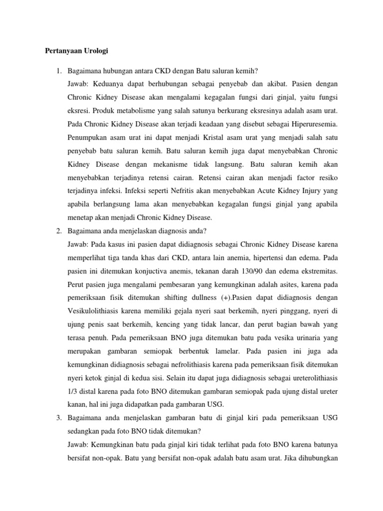 Pertanyaan Urologi Case Report 1 | PDF