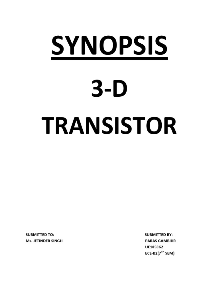 Synopsis: 3-D Transistor | PDF | Computer Architecture | Semiconductor Devices
