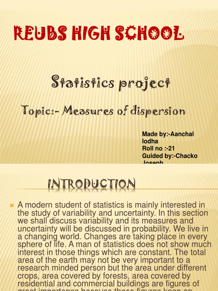 Statistics Project | PDF | Statistics | Standard Deviation