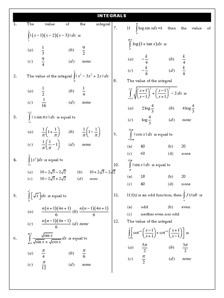 Integral Evaluation Techniques | PDF | Algebraic Geometry | Geometry