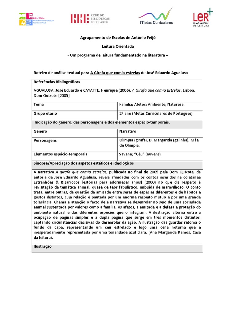 Roteiro A Girafa Que Comia Estrelas | PDF | Arco-íris | Livros