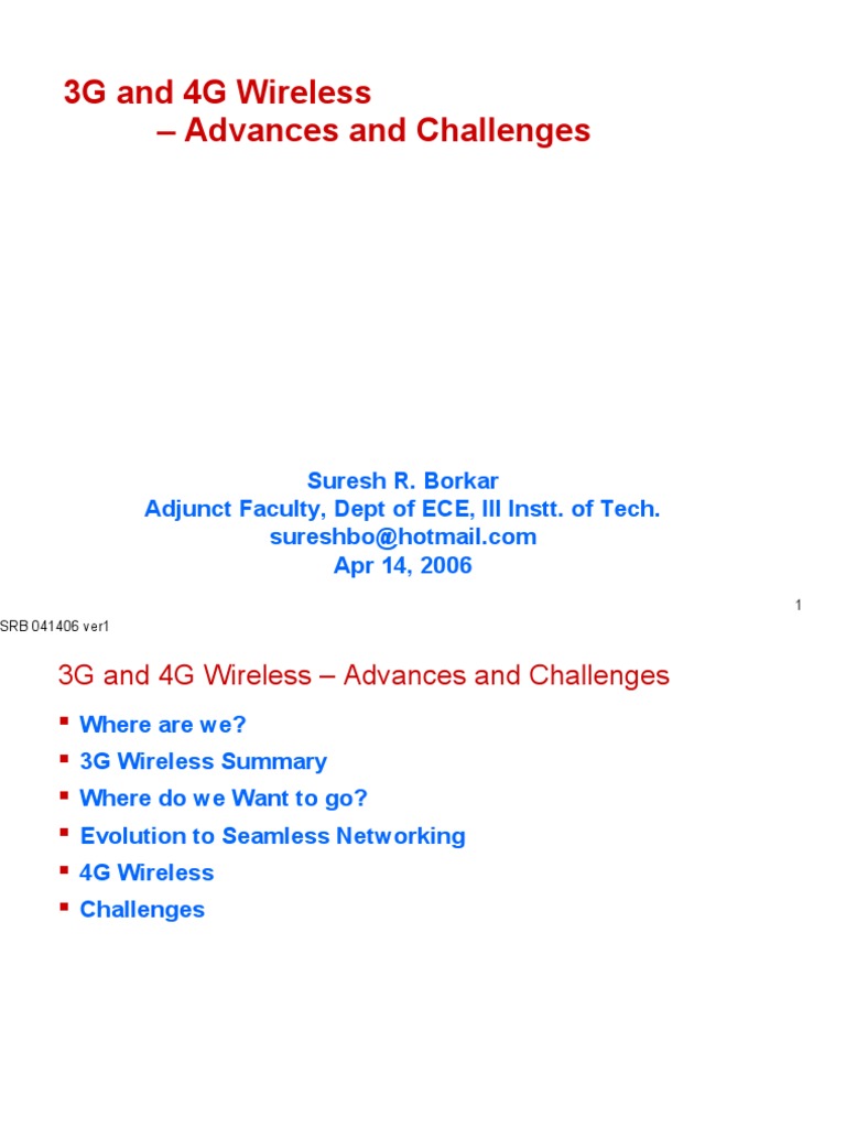 3g and 4g Wireless Advances and Challenges4792 | PDF | Radio Technology ...