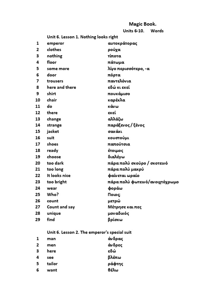 Magic Book 2. Units 6-10 | PDF