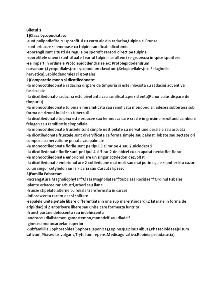 Bilete Fanerogame | PDF