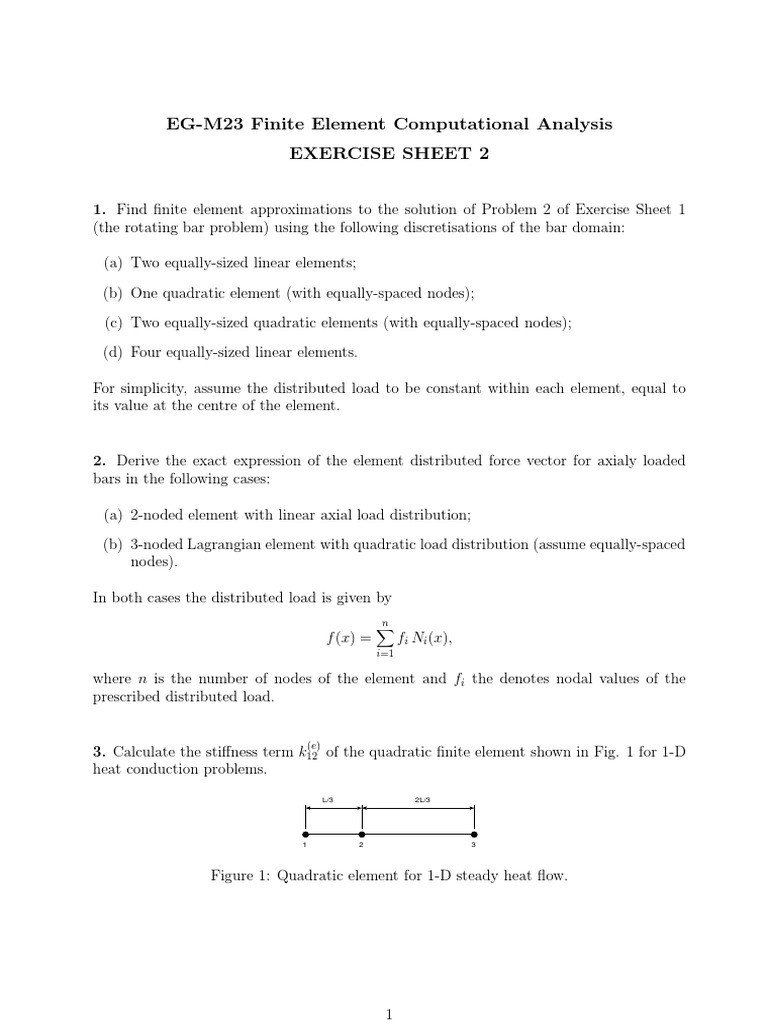 Finite Element Exercises | PDF | Finite Element Method | Permeability ...
