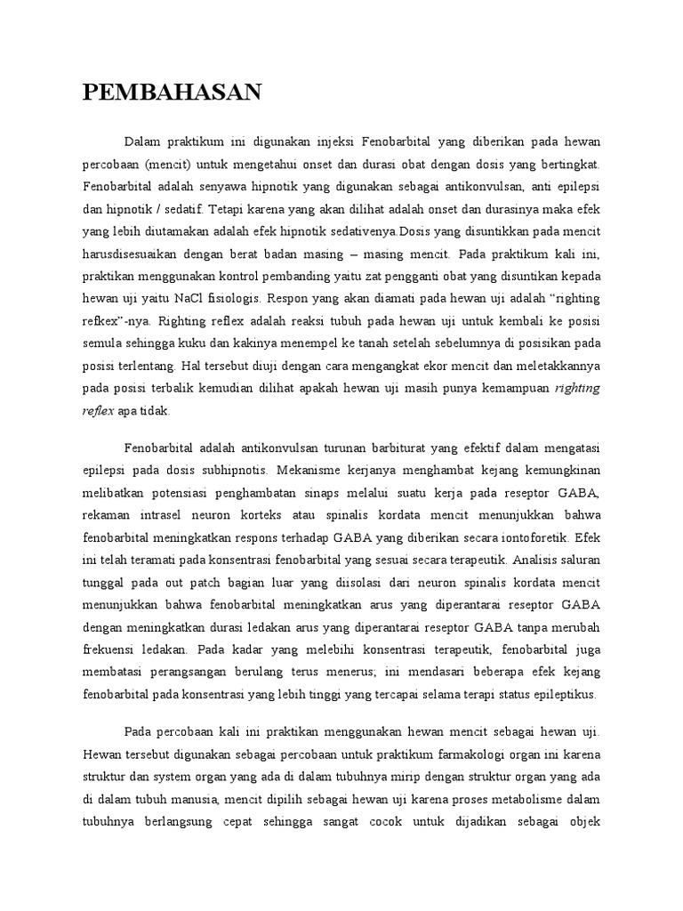 Pembahasan Praktikum Dosis Respon Obat Dan Indeks Terapi | PDF | Pengembangan Diri