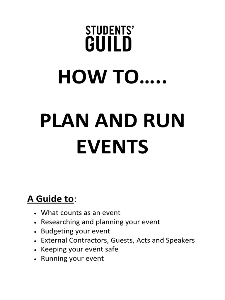 How To Plan and Run An Event | PDF | Pound Sterling | Risk