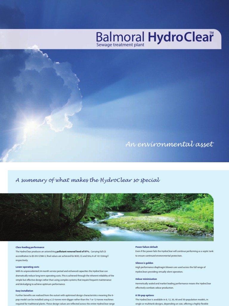 HydroClear Brochure | PDF | Sewage Treatment | Septic Tank