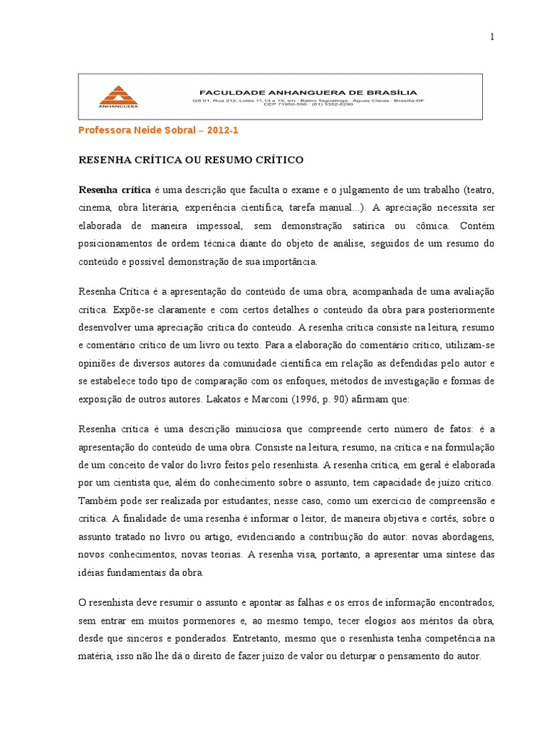 Como Fazer Resenha Crítica o Ou Resumo Crítico | Ciência | Ciência ...
