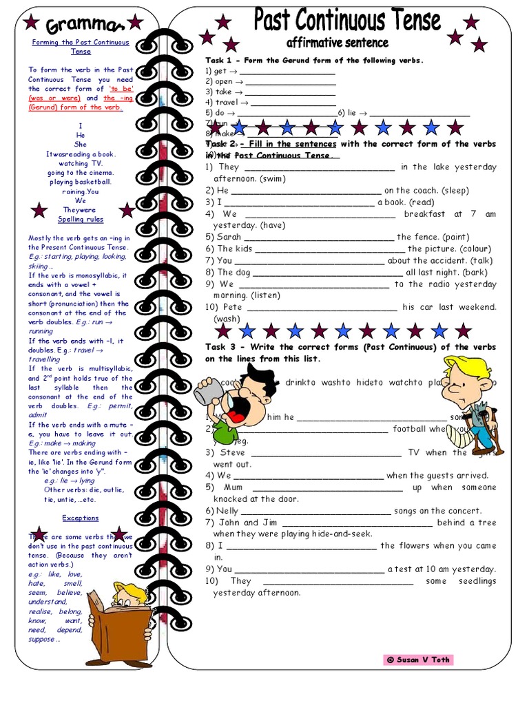 Past Continuous Affirmative | PDF | Verb | Syllable