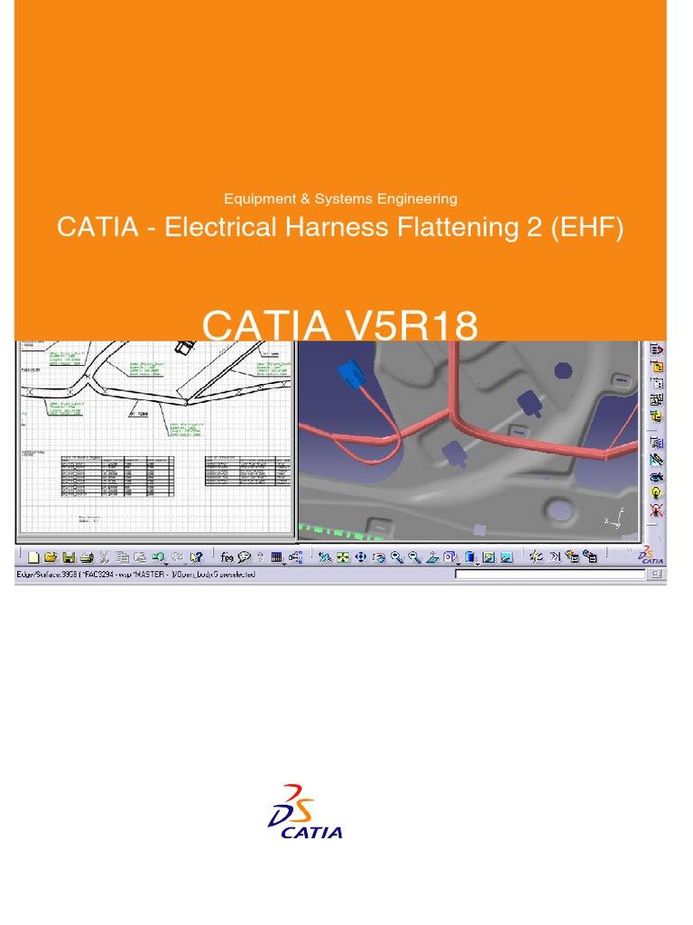 CATIA - Electrical Harness Flattening 2 (EHF) | Technical Drawing | 3 D ...