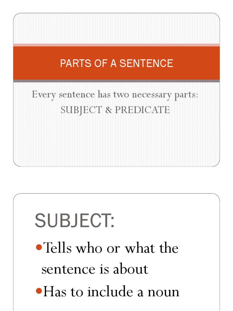 Parts of A Sentence | PDF