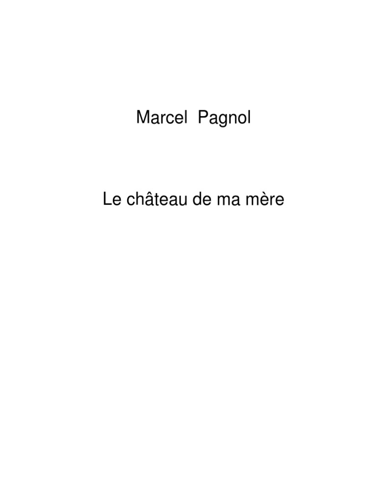 Pagnol, Marcel - Le Chateau de Ma Mère | PDF | Tonnerre | Foudre