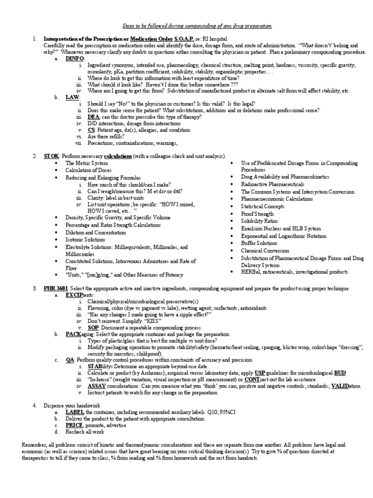 Compounding Steps | Download Free PDF | Medical Prescription ...