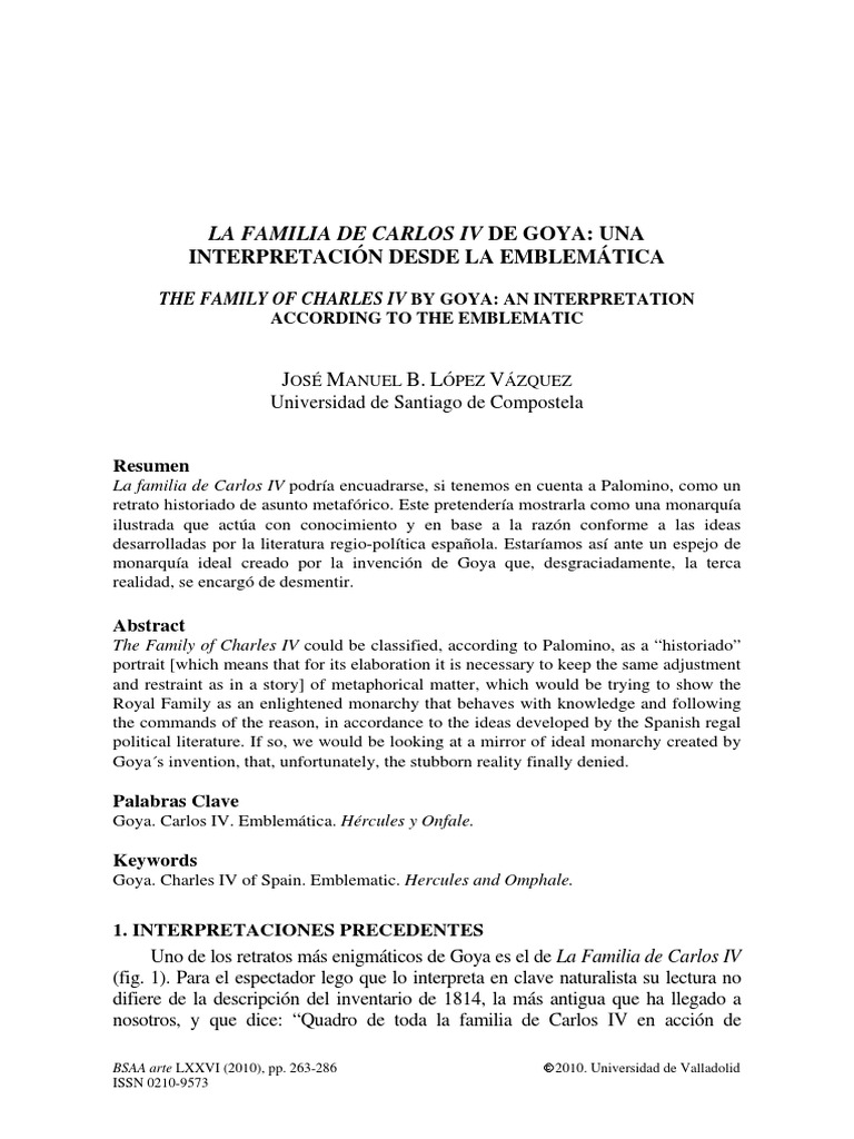 La Familia de Carlos IV Goya | PDF | Francisco Goya | Pinturas