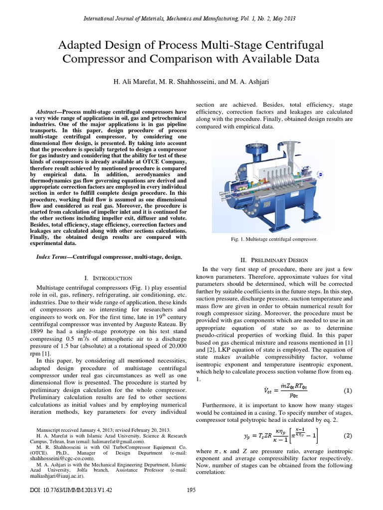 Centrifugal Compressor Design | PDF | Gas Compressor | Fluid Dynamics