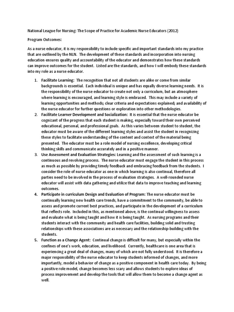 National League For Nursing | PDF | Nursing | Learning Styles