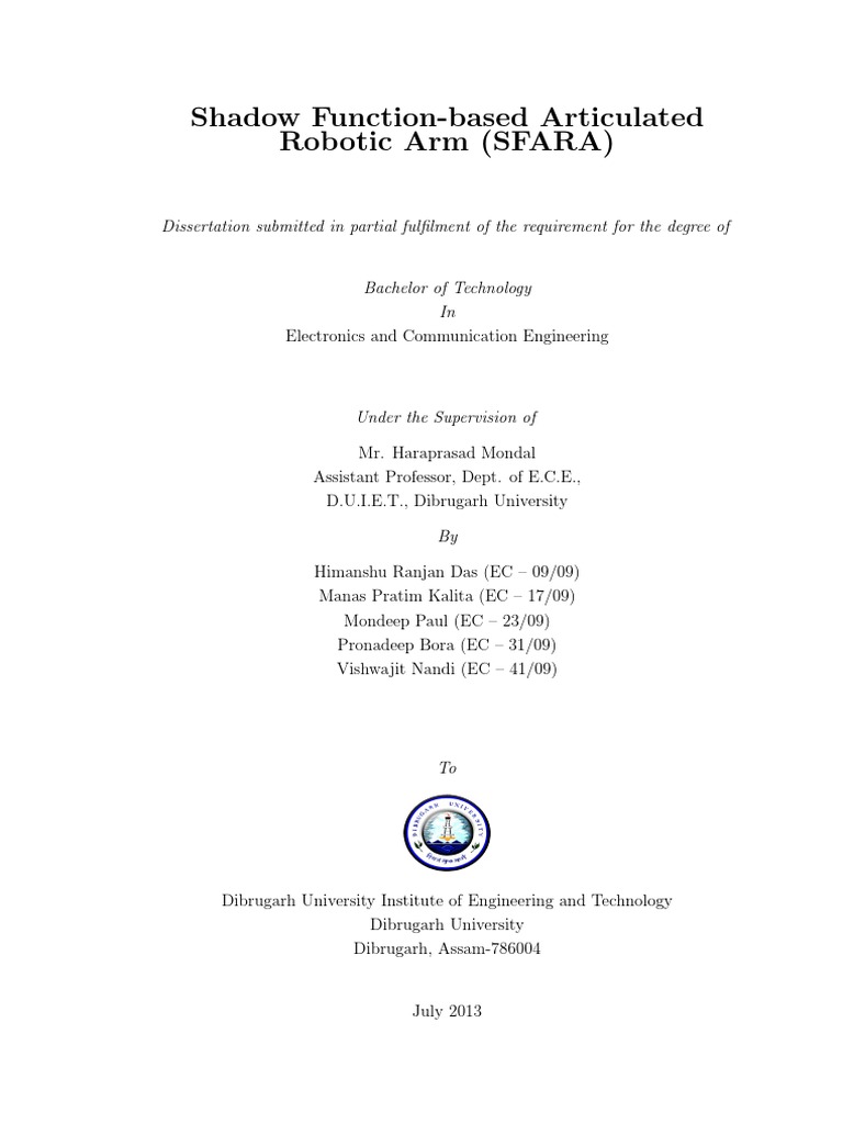 An Articulated Robotic Arm | PDF | Servomechanism | Microcontroller