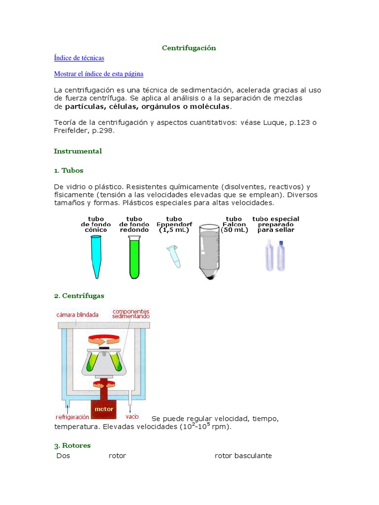 Centrifugación | Centrifugación | Biología Celular)