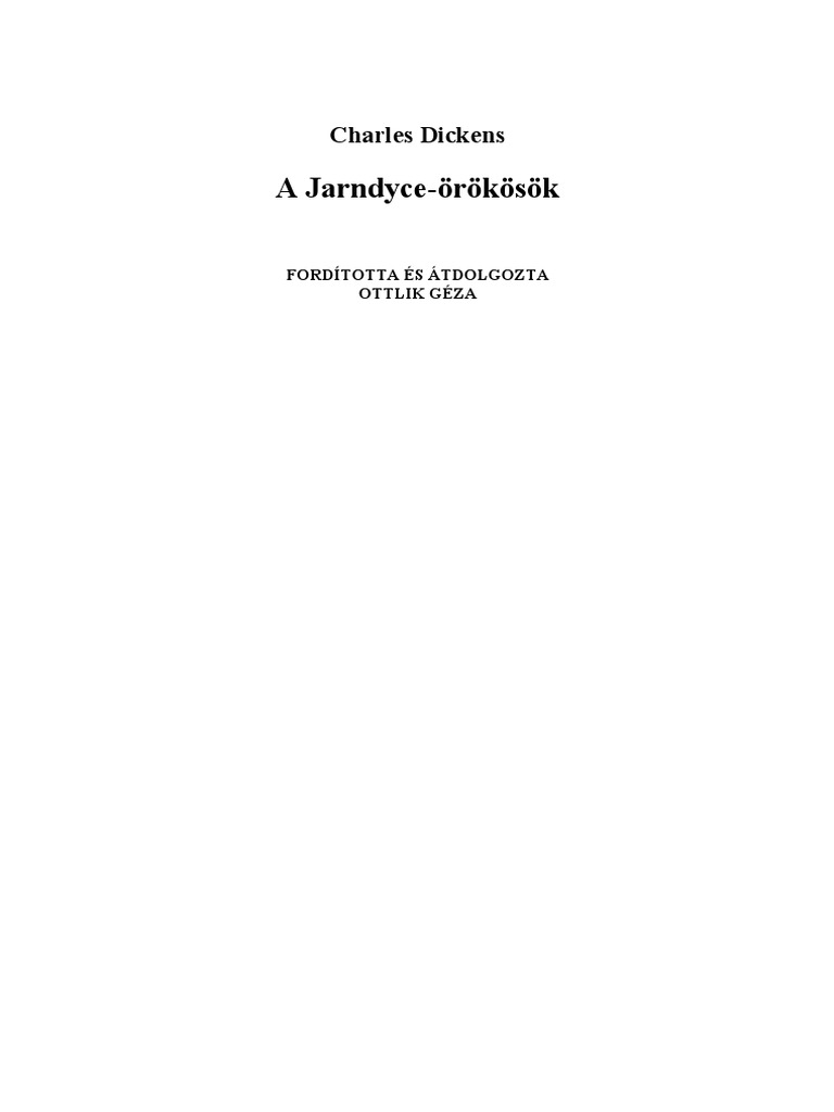 Charles Dickens - A Jarndyce-Örökösök | PDF