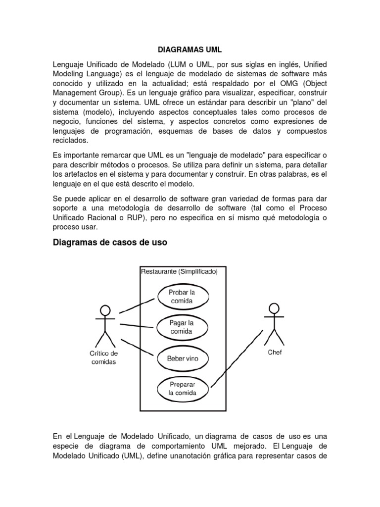 Diagramas UML | PDF | Lenguaje de modelado unificado | Caso de uso