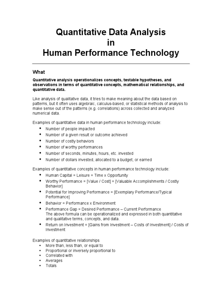 Quantitative Analysis | PDF | Quantitative Research | Data