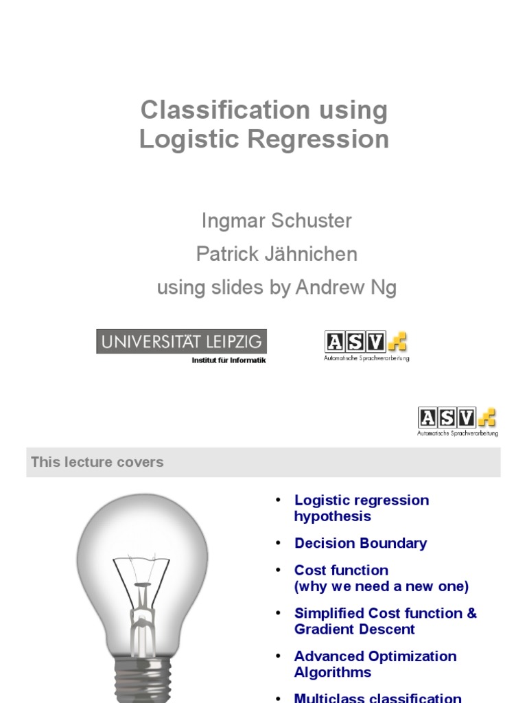 Tmi05 2 Logistic Regression | PDF | Logistic Regression | Loss Function