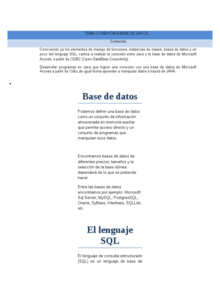 Guia de Conexion Con Java | PDF | Active X Data Objects | Tabla (base de datos)