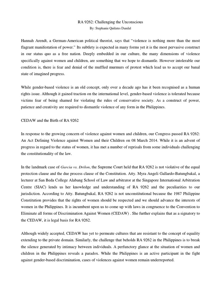 VAWC Article Word Format With Title | PDF | Violence | Violence Against ...