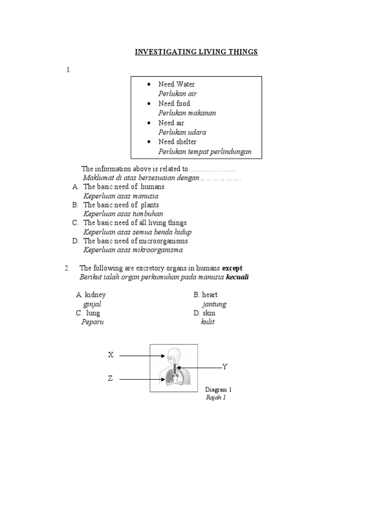 Understanding Basic Needs of Living Things | PDF
