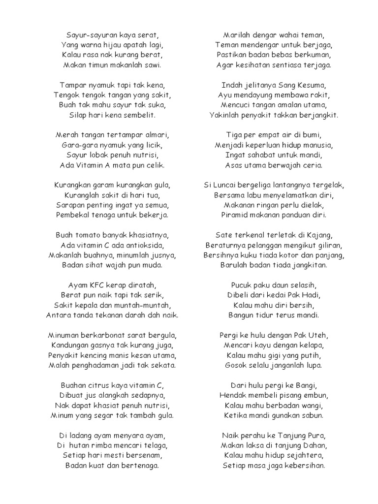 Pantun Kesihatan | PDF