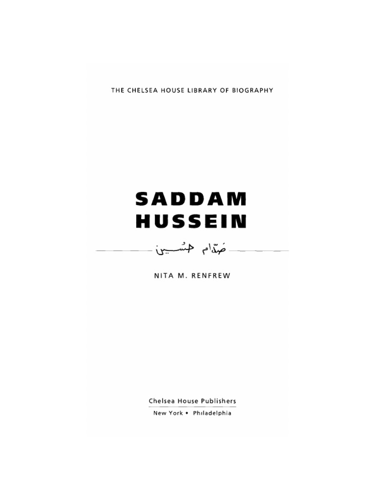 Nita M Renfrew - Saddam Hussein | PDF
