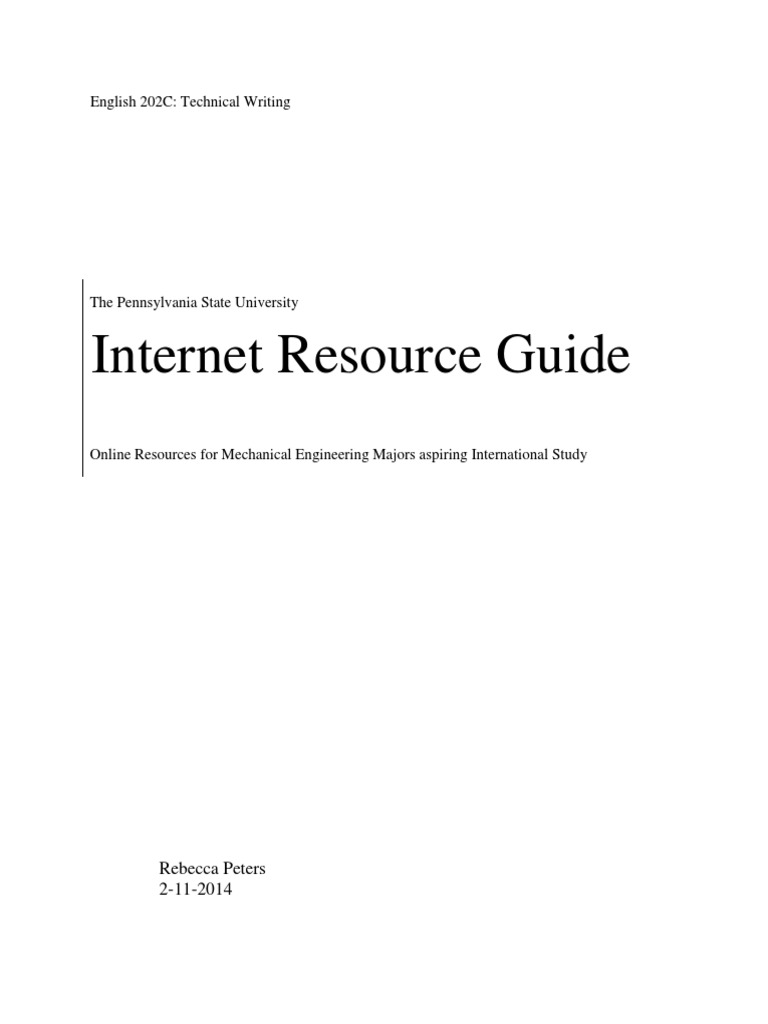 Internet Resource Guide: English 202C: Technical Writing | PDF ...
