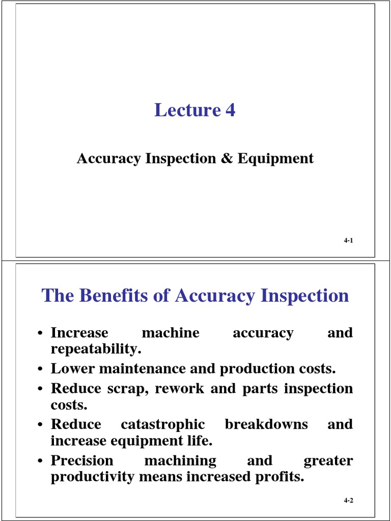 Accuracy Inspection Equipment CNC | PDF | Calibration | Accuracy And ...