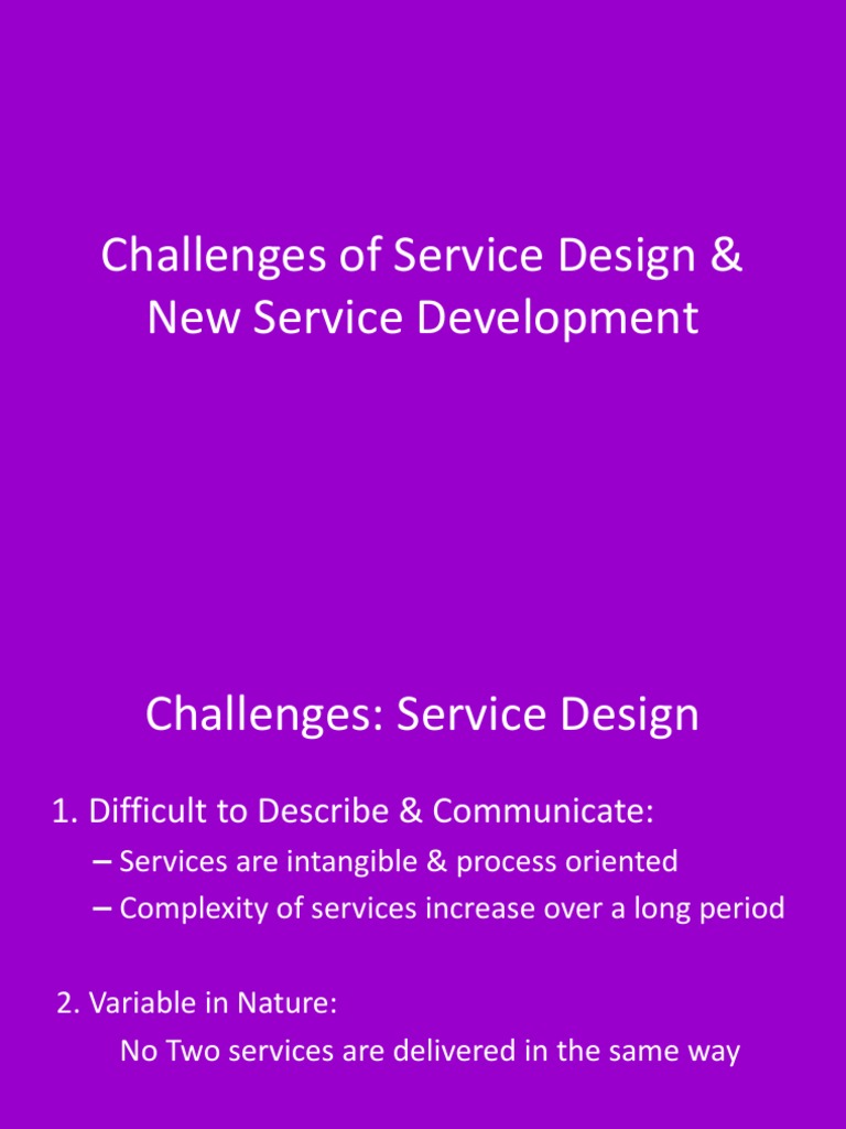Challenges of Service Design & New Service Development | PDF ...