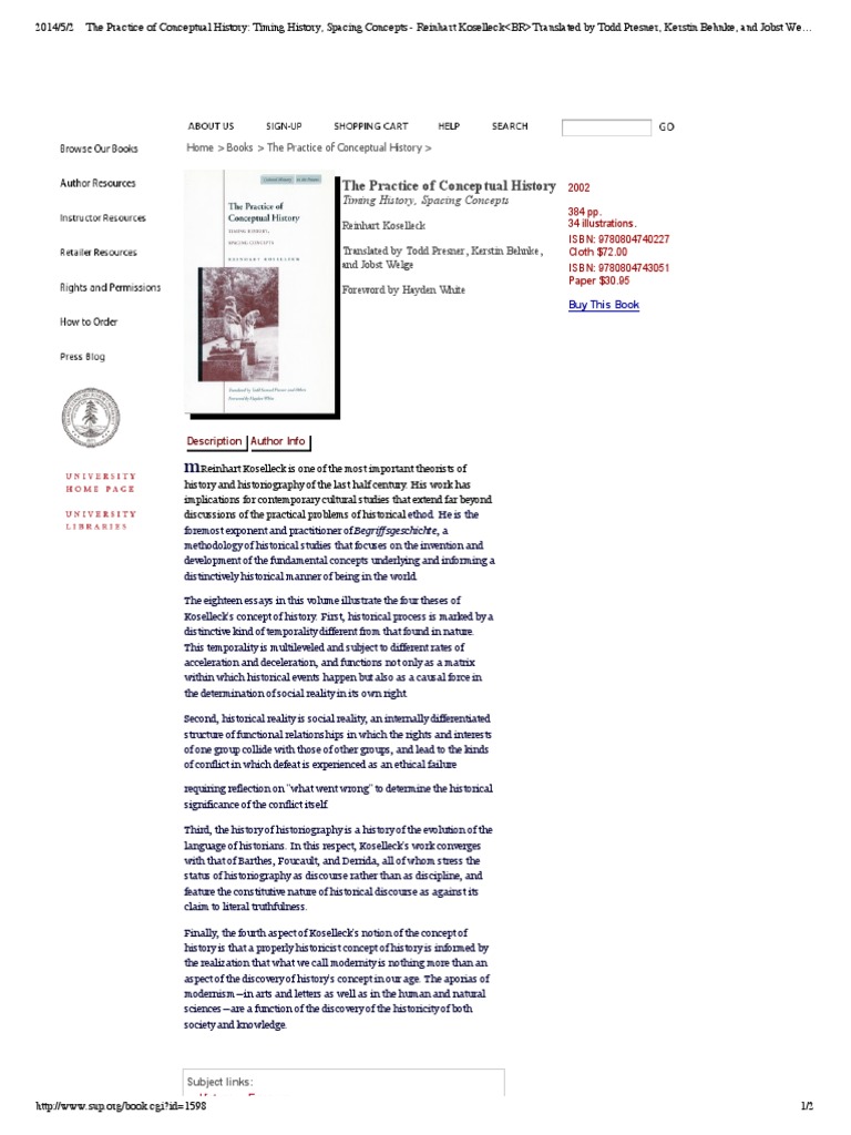 The Practice of Conceptual History - Timing History, Spacing Concepts ...